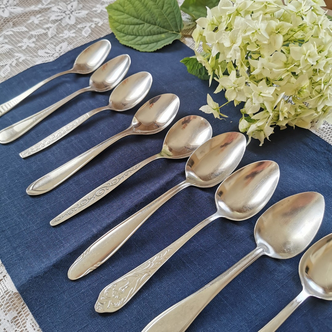 10 X Vintage Stainless Steel Spoons, 1970s Soviet Kitchen Cutlery - Etsy