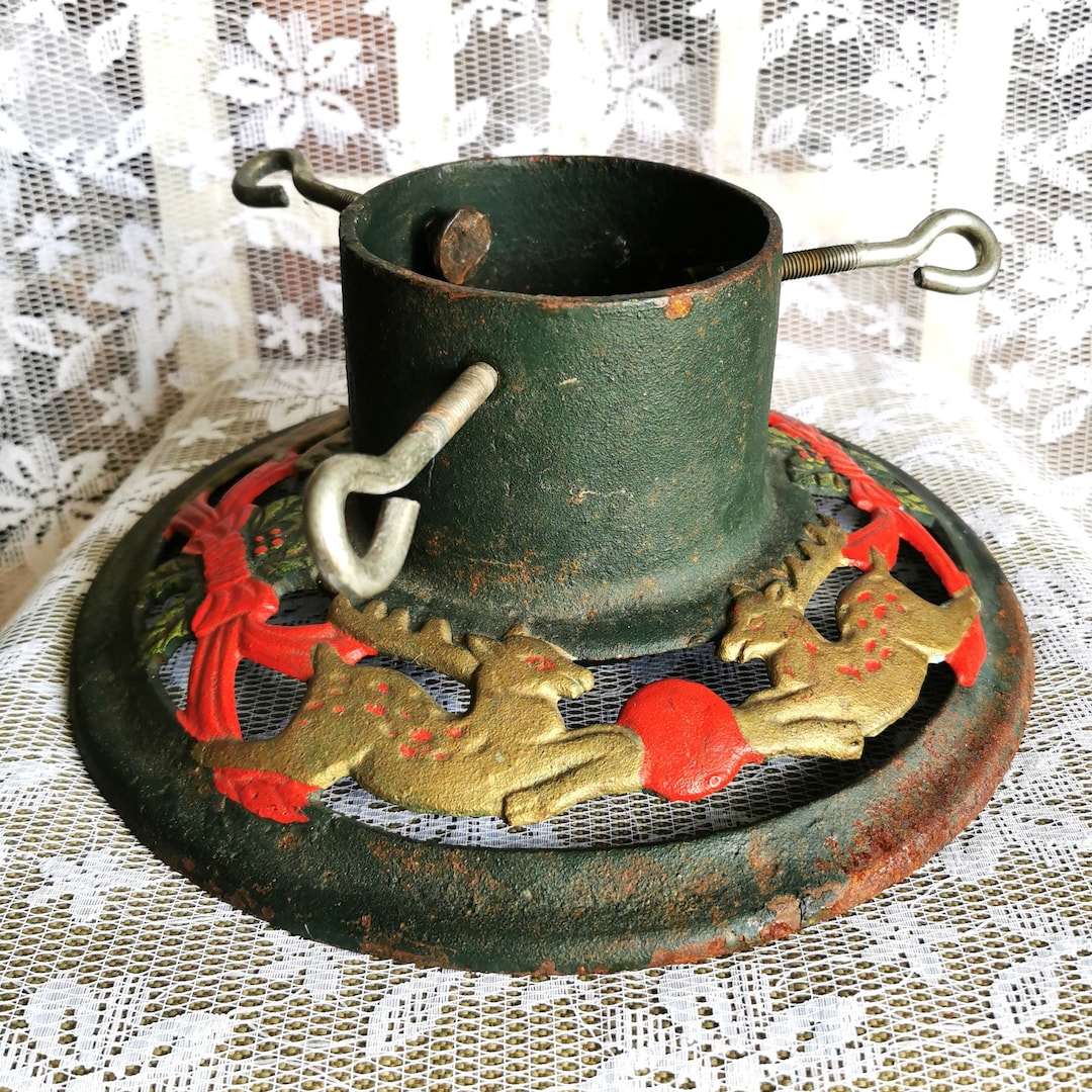 Vtg Christmas Tree Cast Iron Stand - Etsy