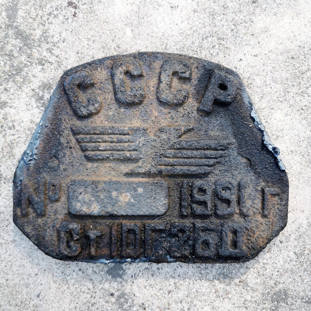 Industrial Decor, Soviet Sign From Railway Freight Car, Cast Iron Mark ...