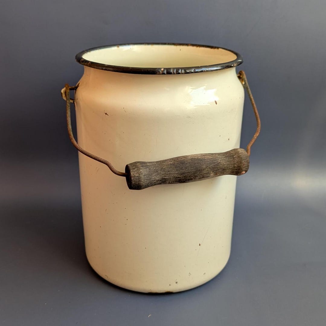 Enamel Jug With Handle, Farmhouse Garden Decor - Etsy