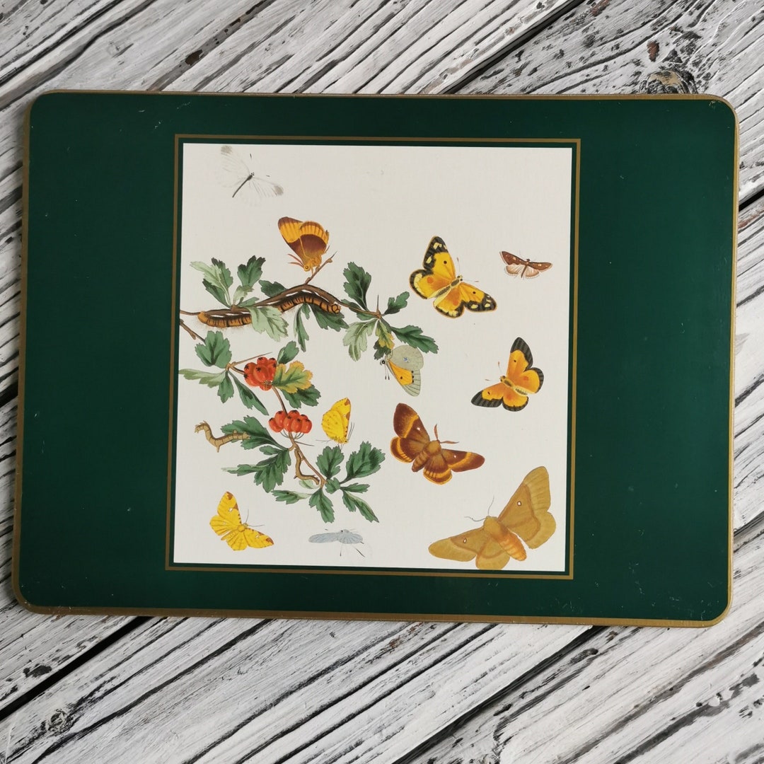 Set of 6 Vintage Botanical Floral Cork Tablemats, Top Table Trivets for ...