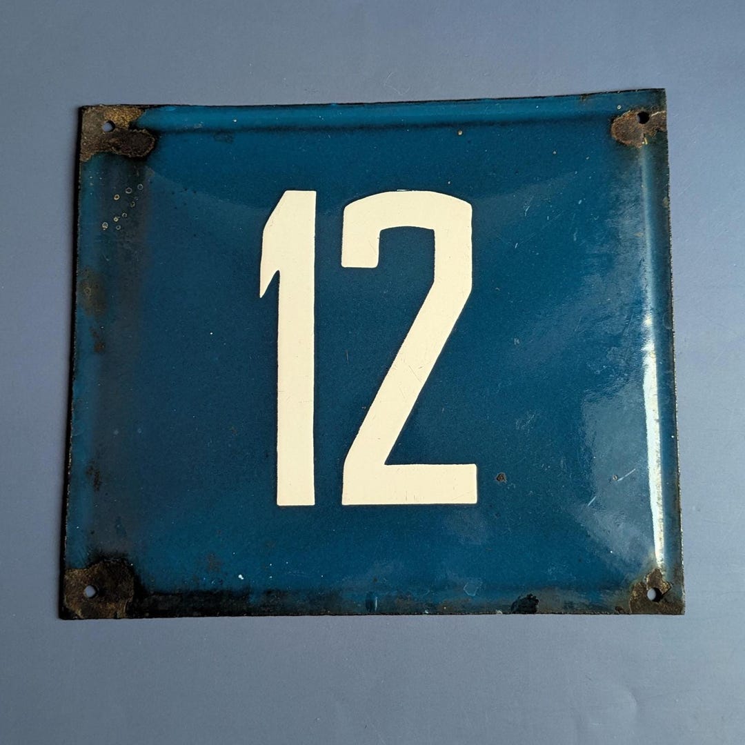 House Number 12, Old Number, Metal Industrial Decor - Etsy