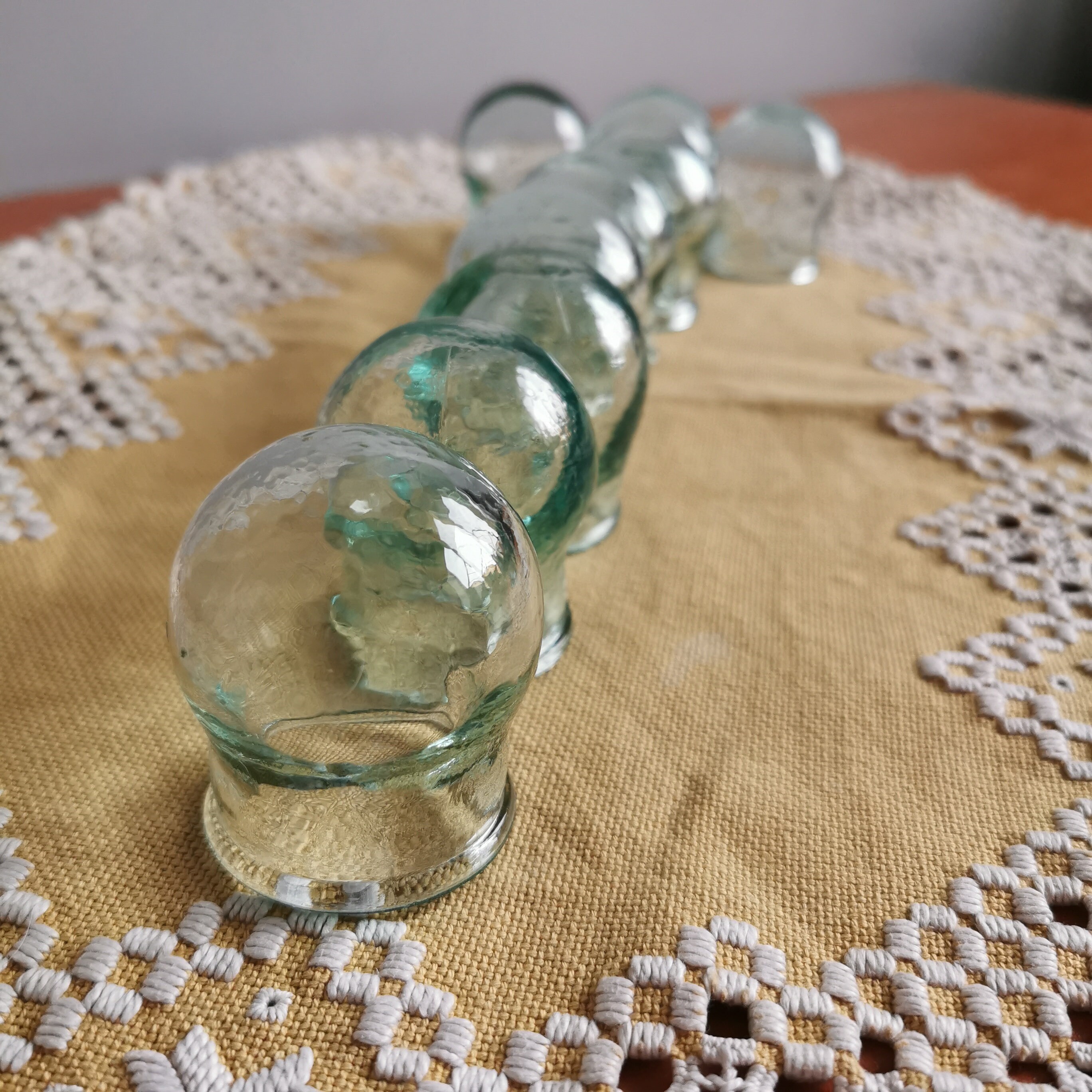 10 X Fire Glass Cupping Jars, Vintage Medical Cups Set for Vacuum ...