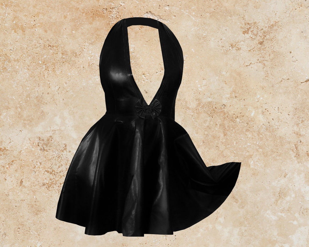 Latex Rubber Swing Skater Circle Dress // Halter / Pin up / Gothic ...
