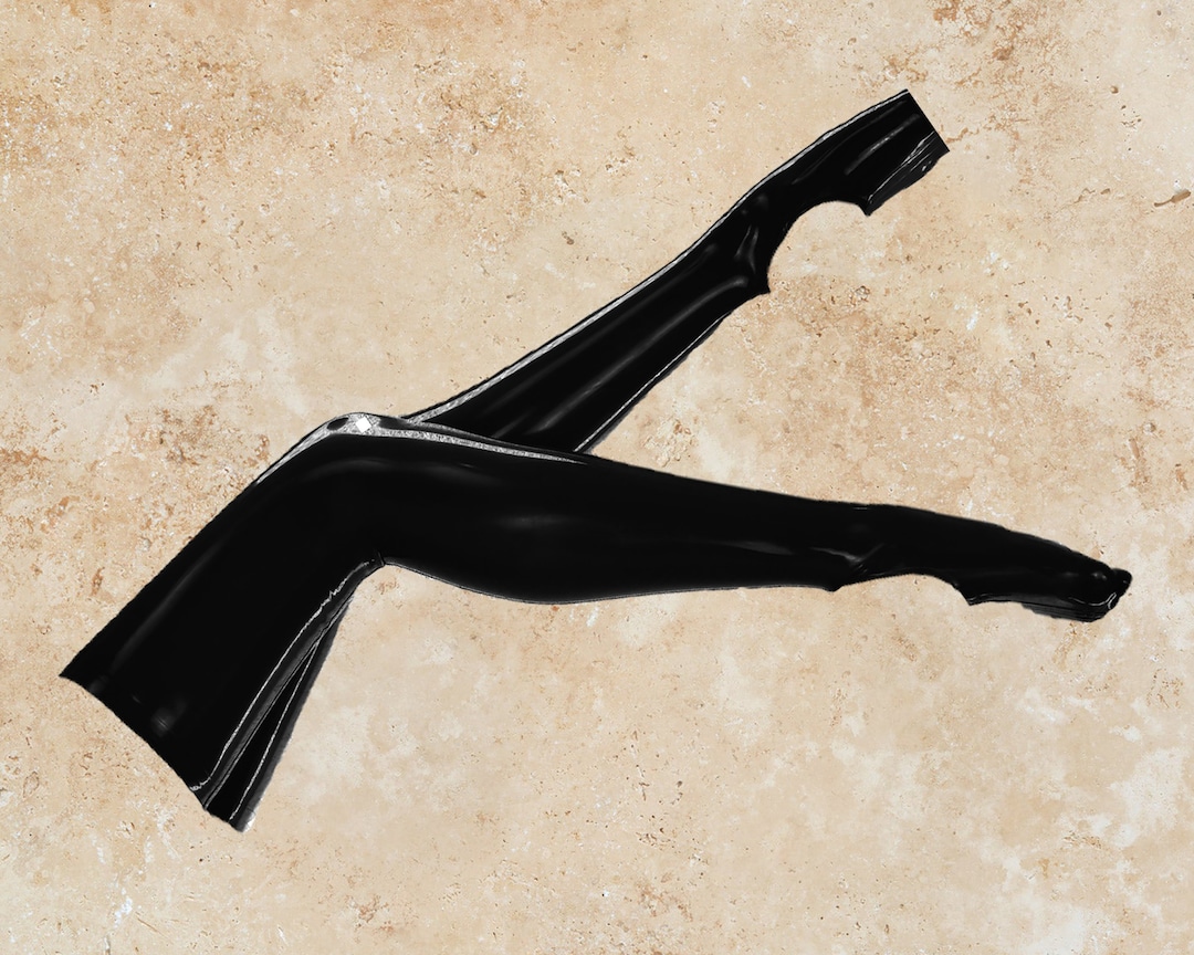 Black Latex Stirrup Stockings // Toeless Tights // Rubber Open Toe ...