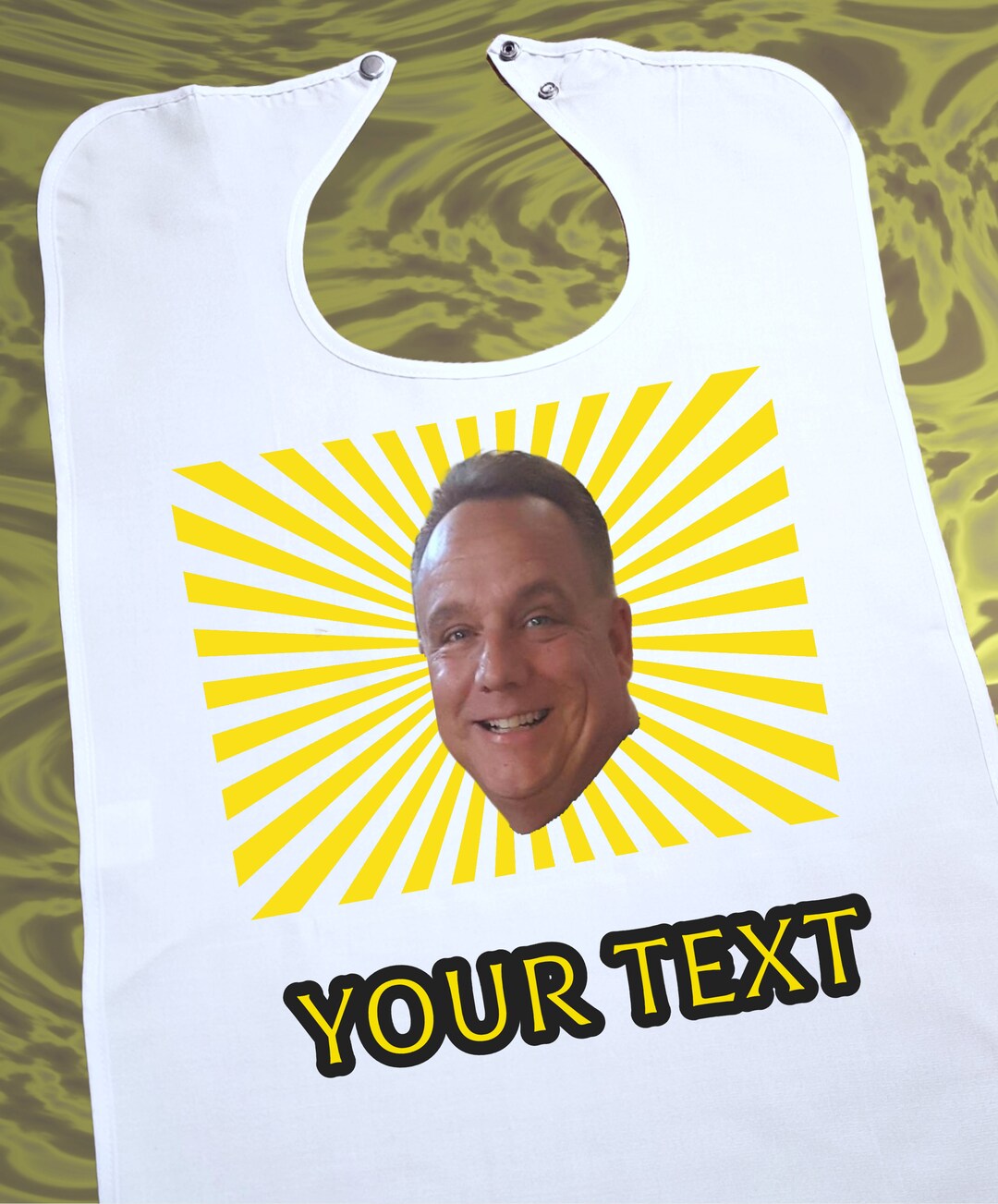 Face Photo Adult Bib, Personalized With Image and Text - Etsy