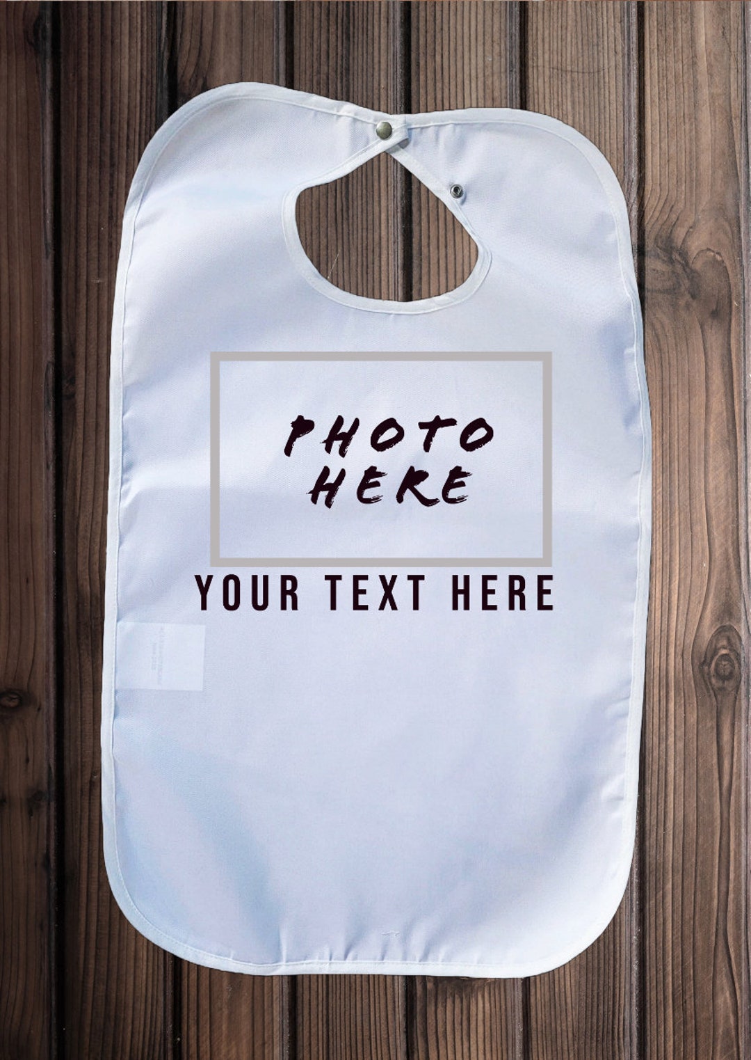 Customizable Adult Bib, Full Color Image, Reusable Clothing Protector ...