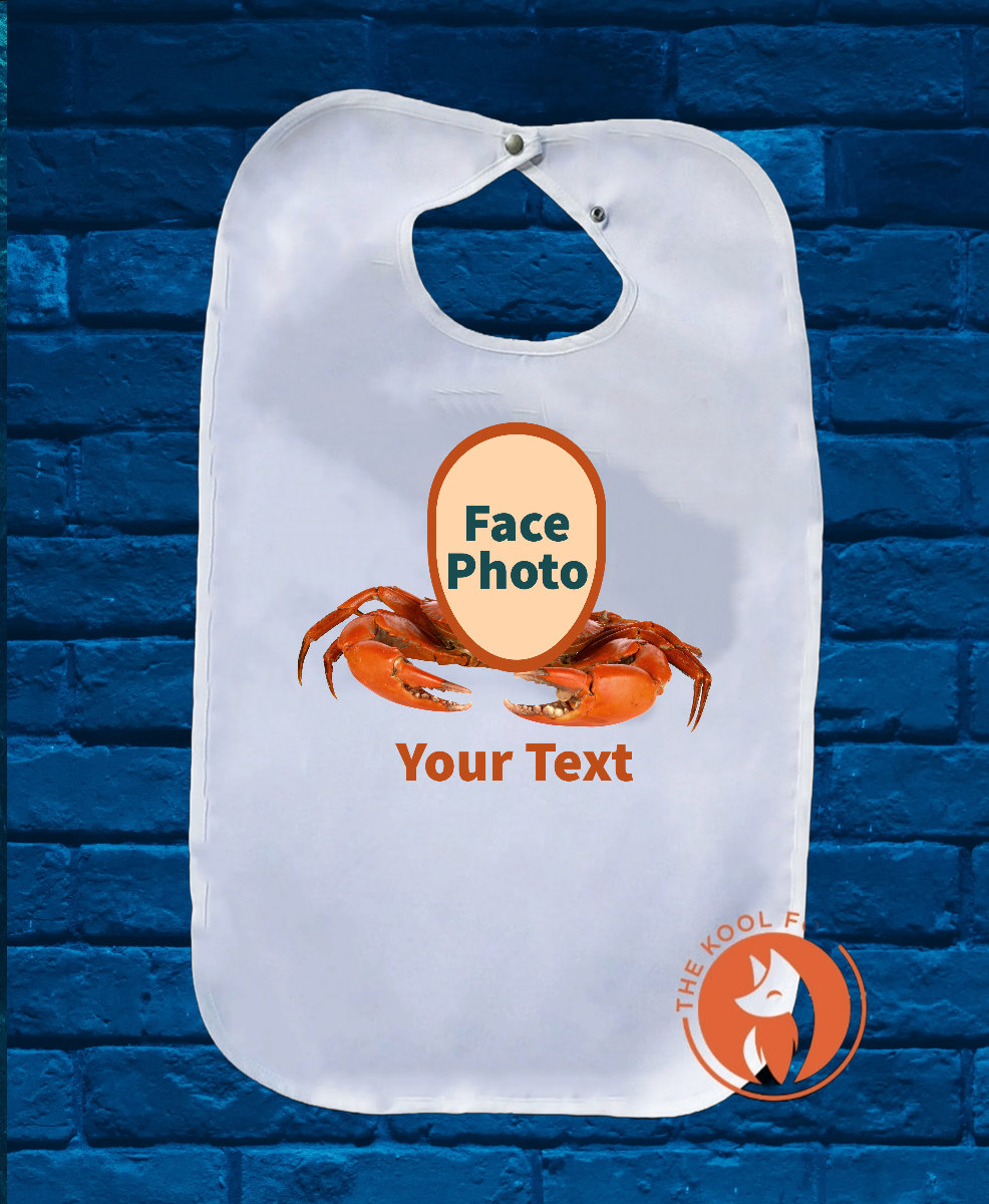 Crab Adult Bib, Adult Bib, Adult Clothing Protector, Customized Bib for ...