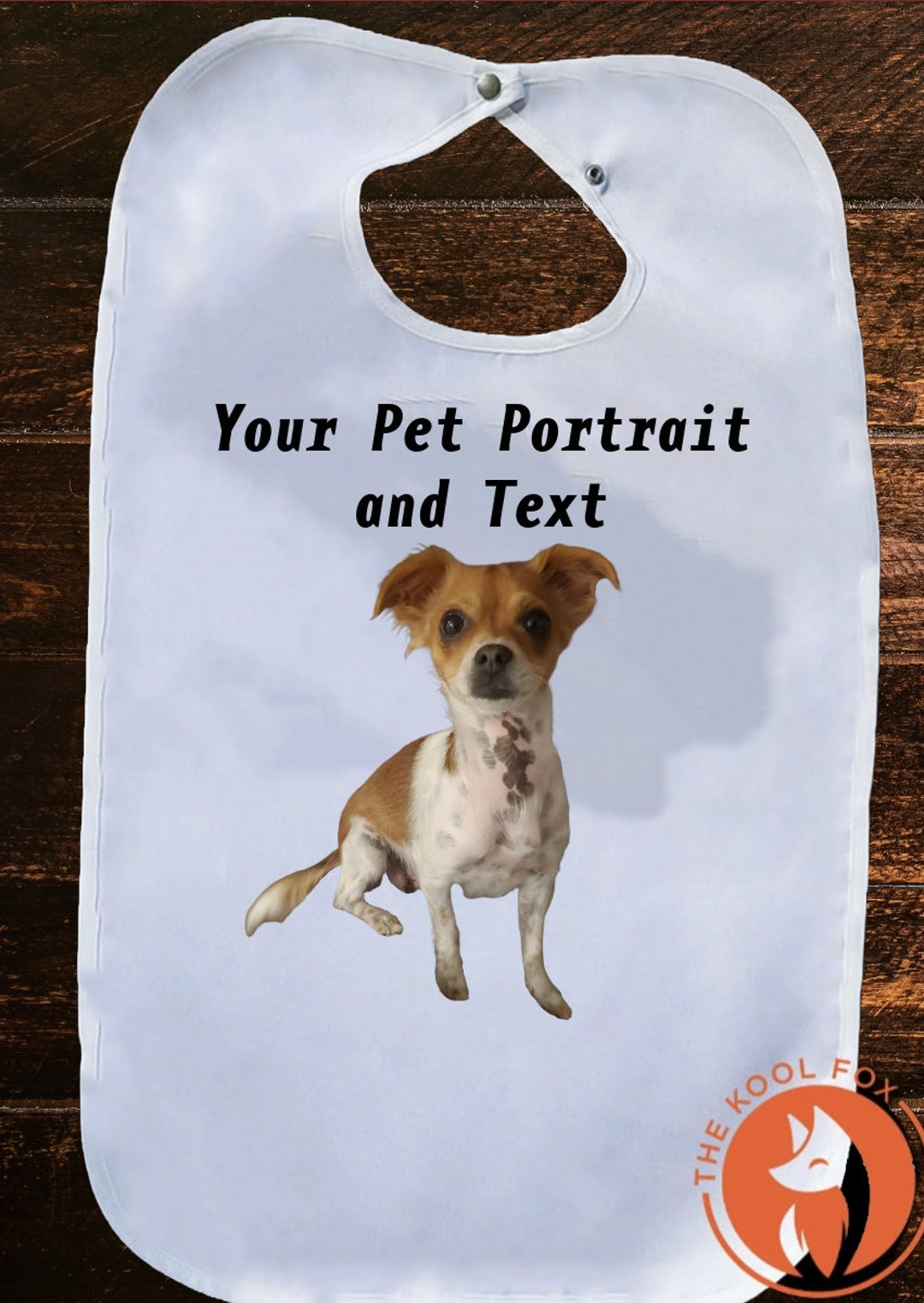 Pet Portrait Adult Bibs , Customizable Adult Bib for Animal Lovers, Dog ...