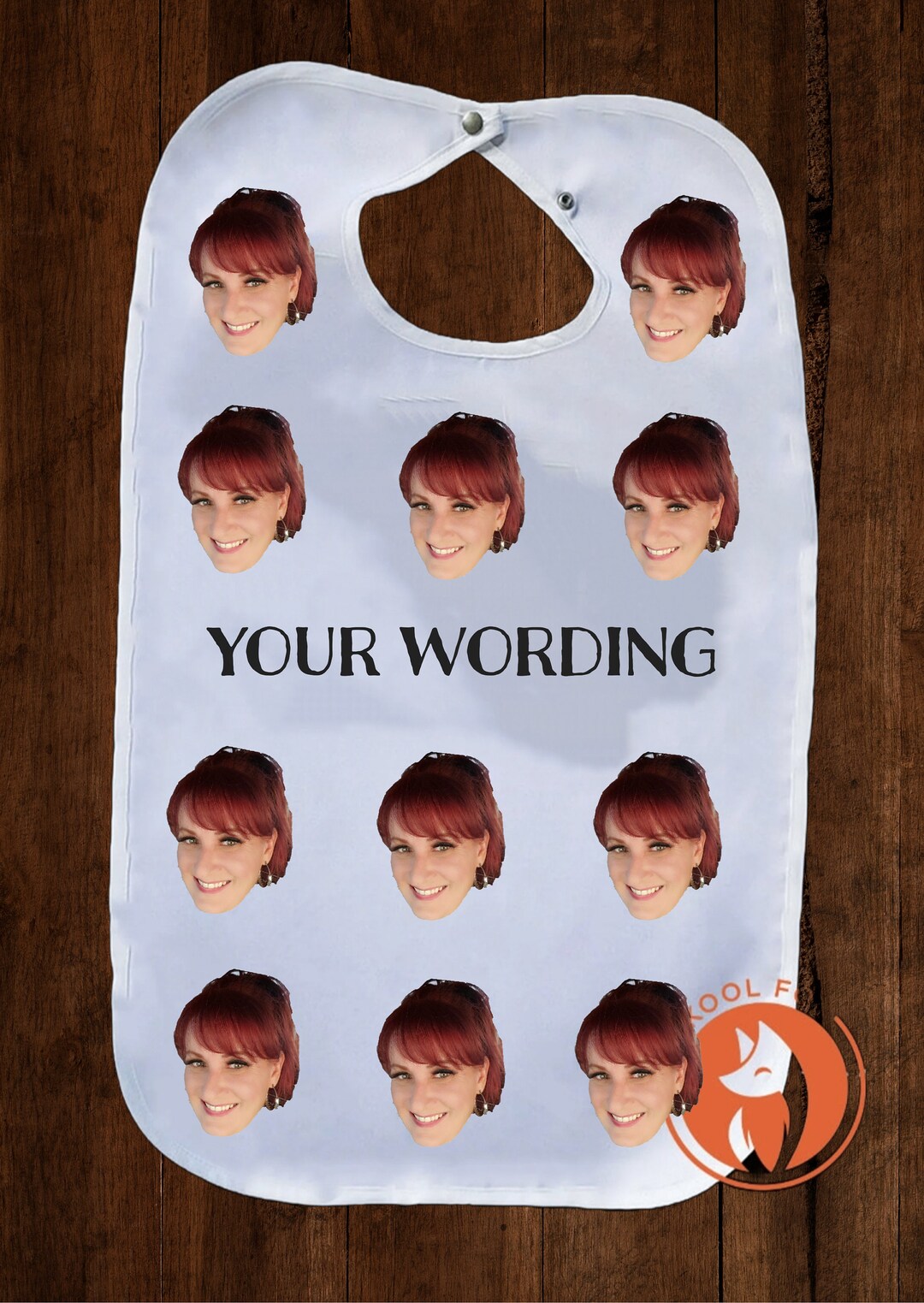 Personalized Bib Adult, Face Image Custom Reusable Bib - Etsy