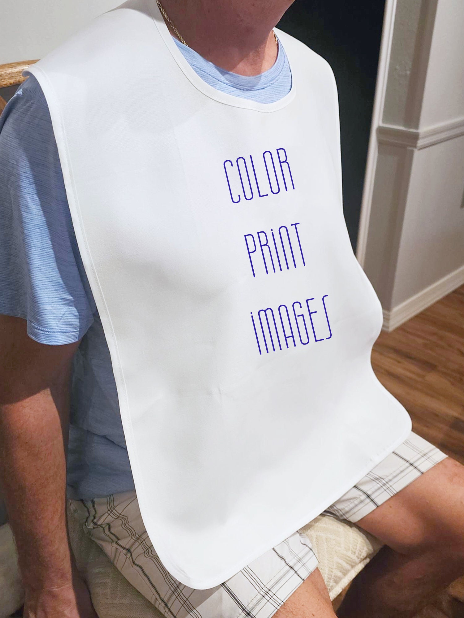 Full Color Images Adult Bib, Two Photo Bib - Etsy
