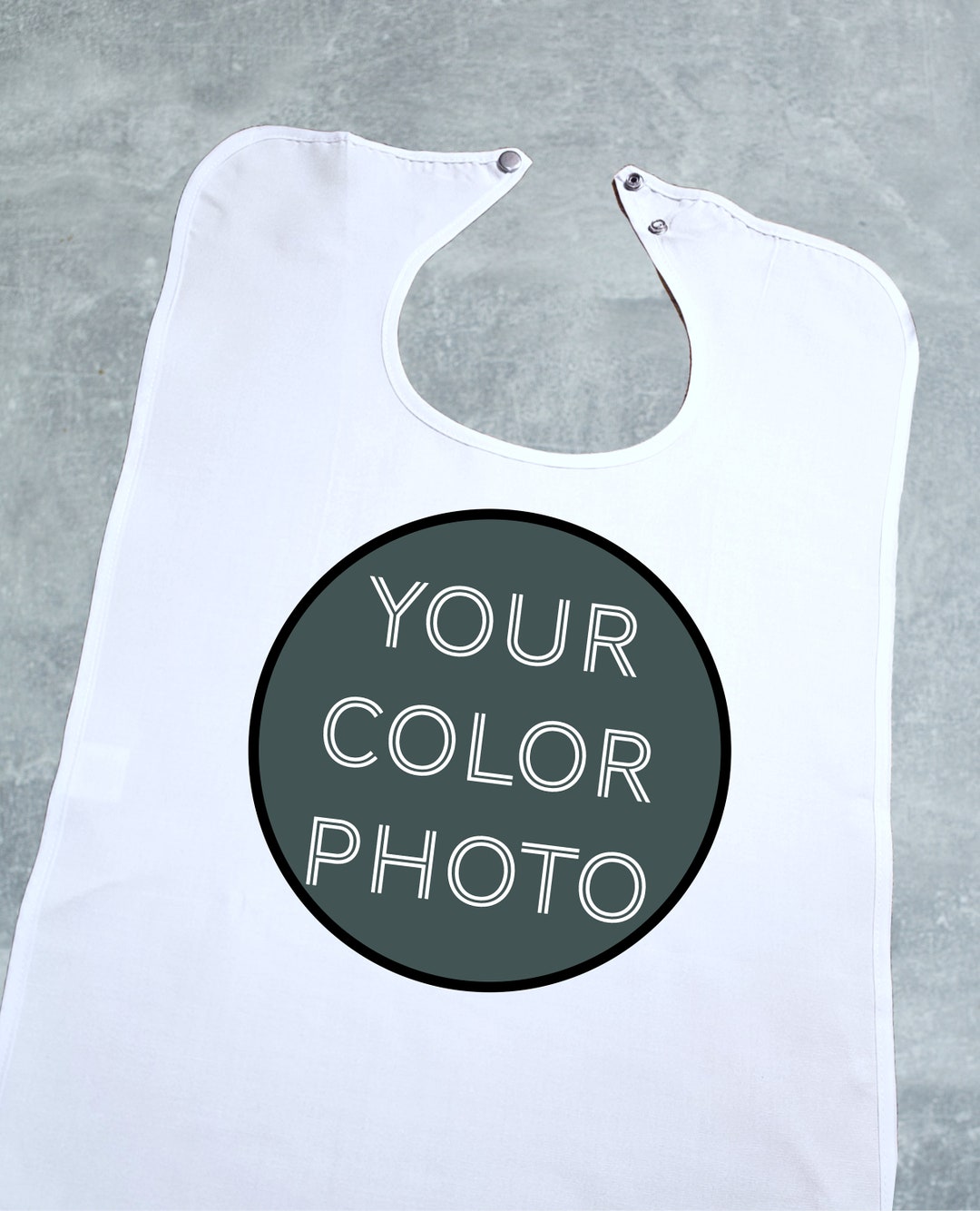 Custom Image Adult Bib, Your Color Photo Bib - Etsy