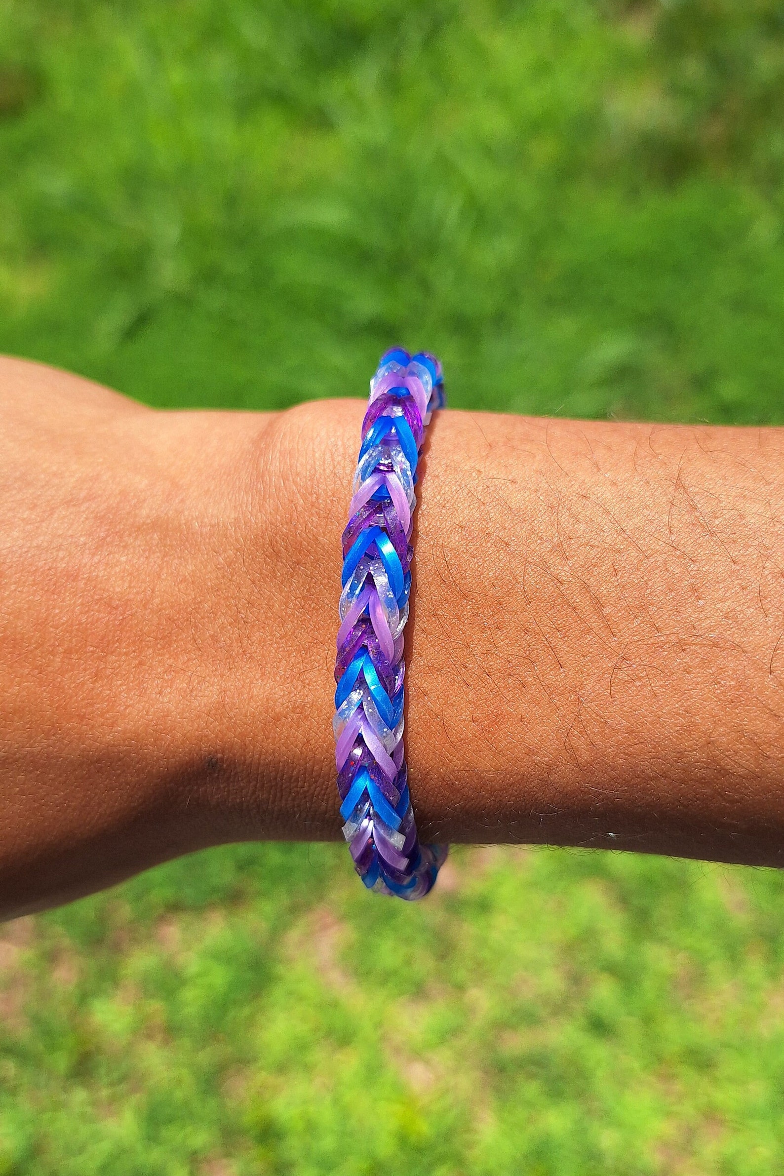 Sparkly Set of 3 Rainbow Loom Fishtail Bracelets Friendship Bracelets ...