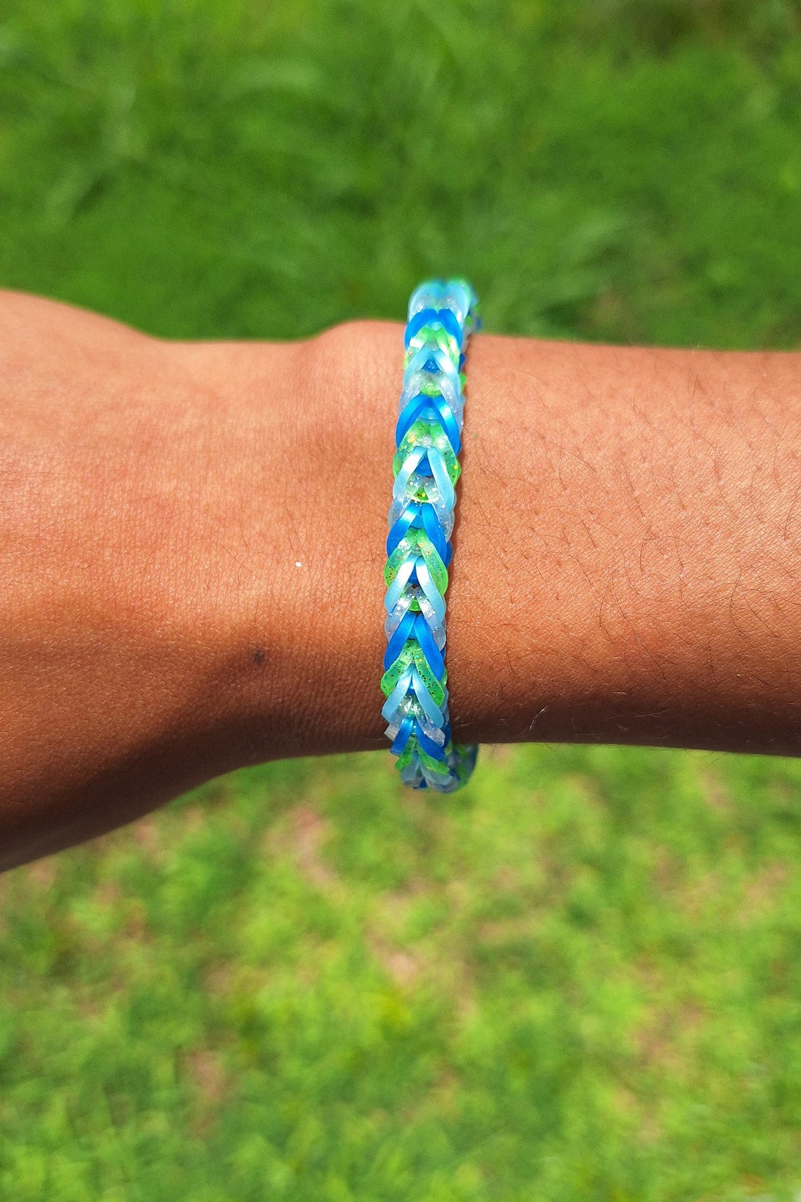 Sparkly Set of 3 Rainbow Loom Fishtail Bracelets Friendship Bracelets ...