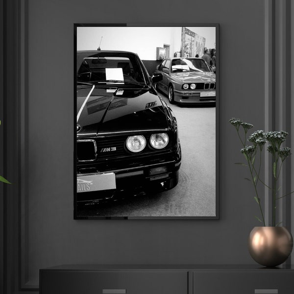 Black and White Car Poster - Etsy