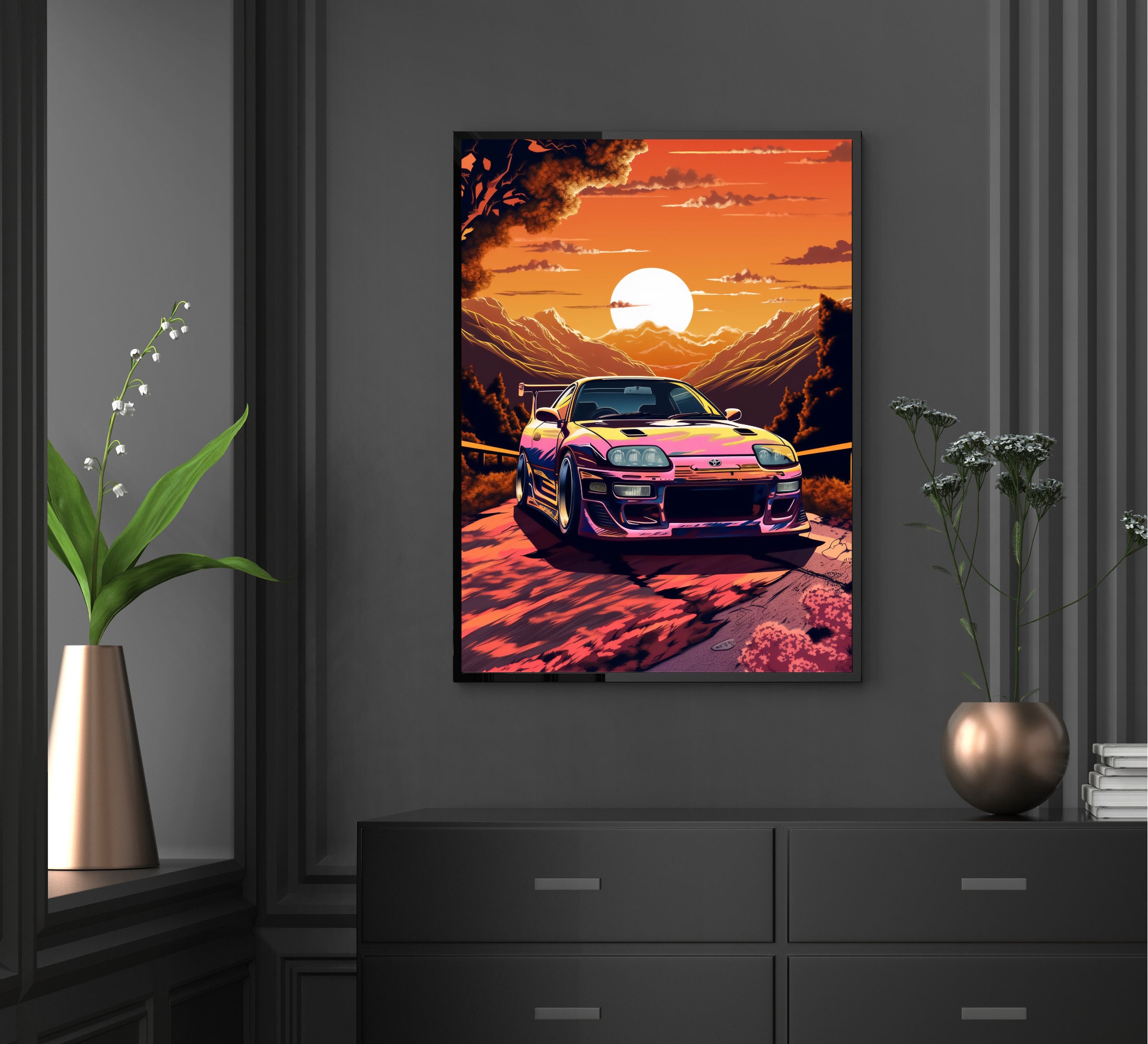 Toyota Supra Mk4 Wall Art Car Poster JDM Car Poster Japan Cars Poster ...