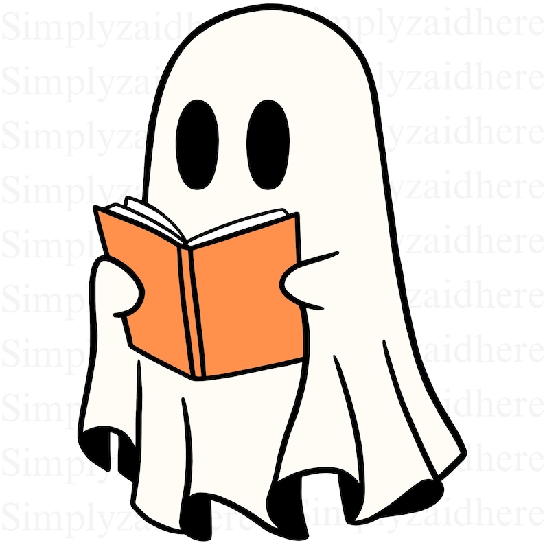 Ghost With a Book SVG, Cute Halloween SVG, Halloween Shirt Svg, Ghost ...