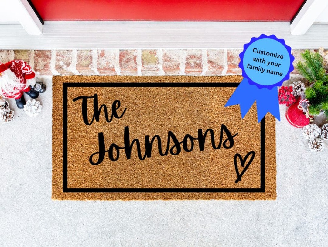 Heartful Housewarming Gift Wedding Gift Custom Doormat Personalized ...