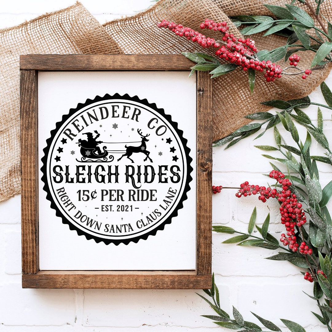 Christmas Reindeer Decor,reindeer Sign,christmas Wall Decor,sleigh Ride ...