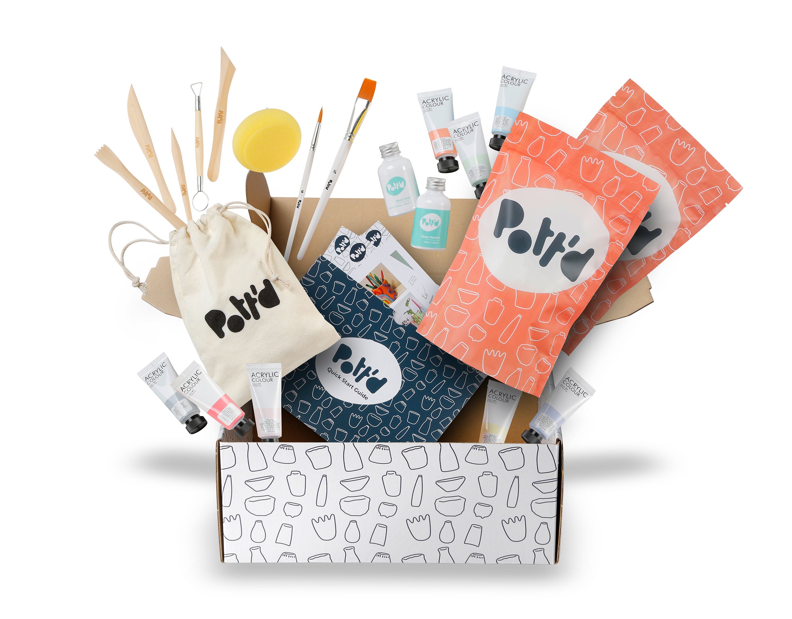 Pott'd™ Home Air-dry Clay Pottery Kit for Adults & - Etsy UK