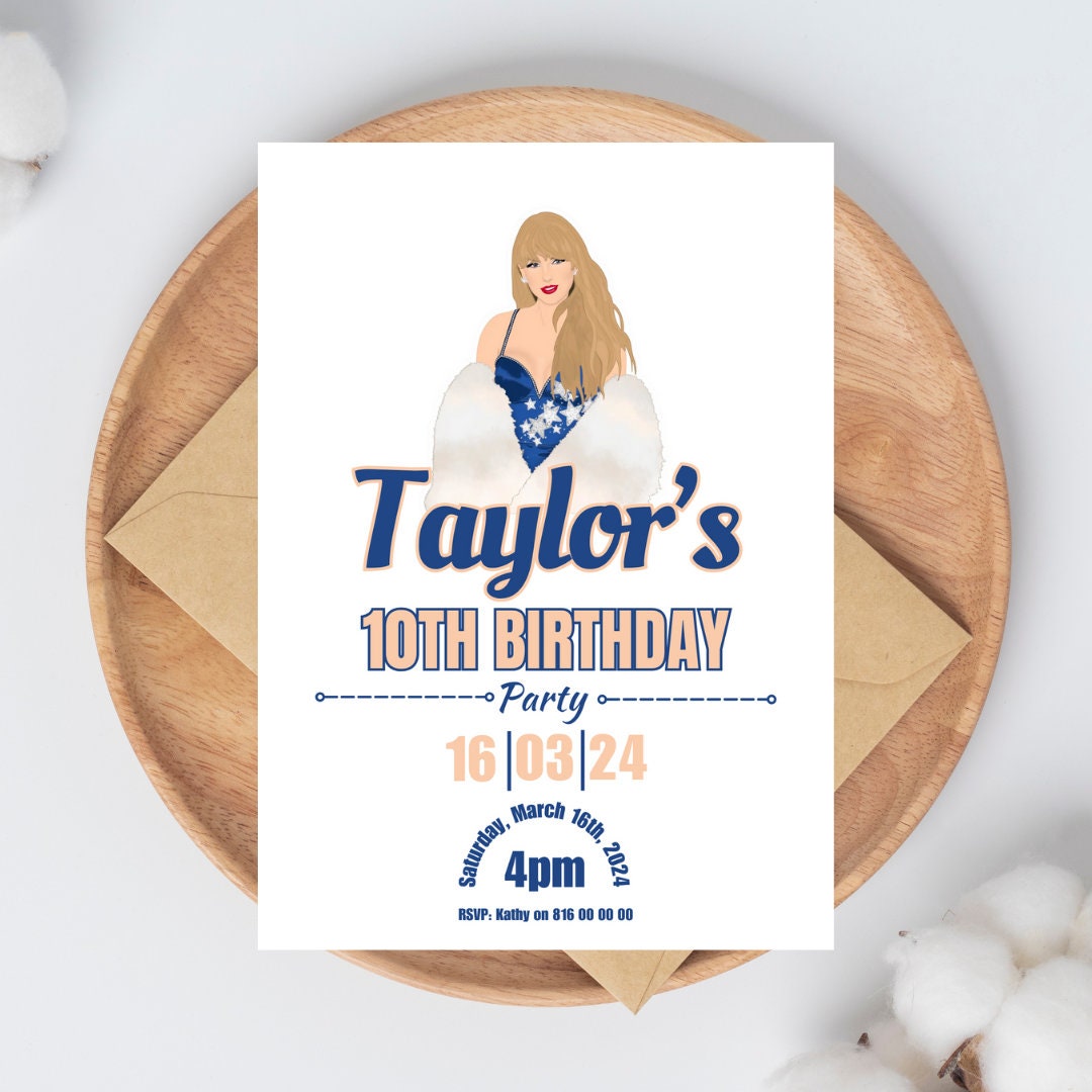 Taylor Swift Editable Birthday Invitation Midnights Tay Tay FREE EDIT ...