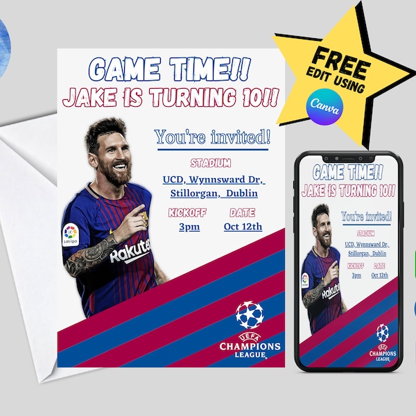 Lionel Messi Invitation - Etsy