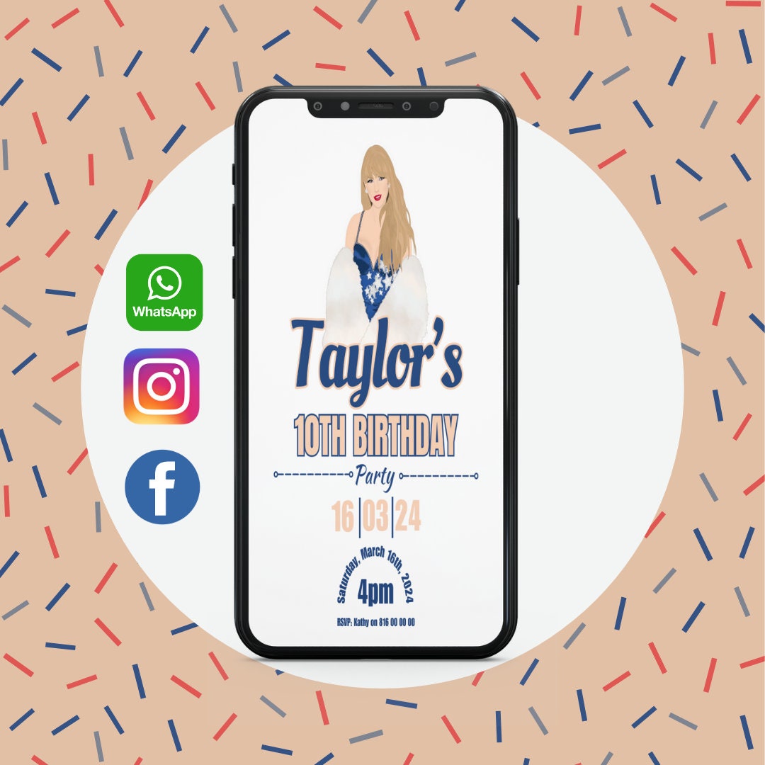 Taylor Swift Editable Birthday Invitation Midnights Tay Tay FREE EDIT ...