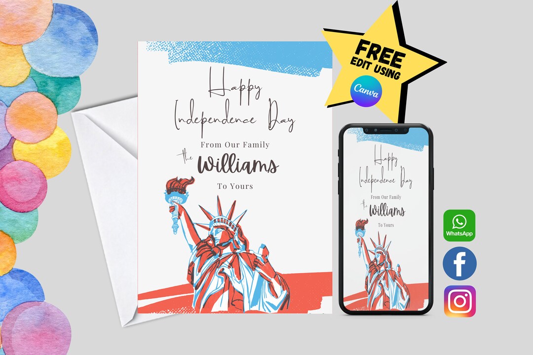 Statue of Liberty Independence Day Card | Patriotic 4th of July ...