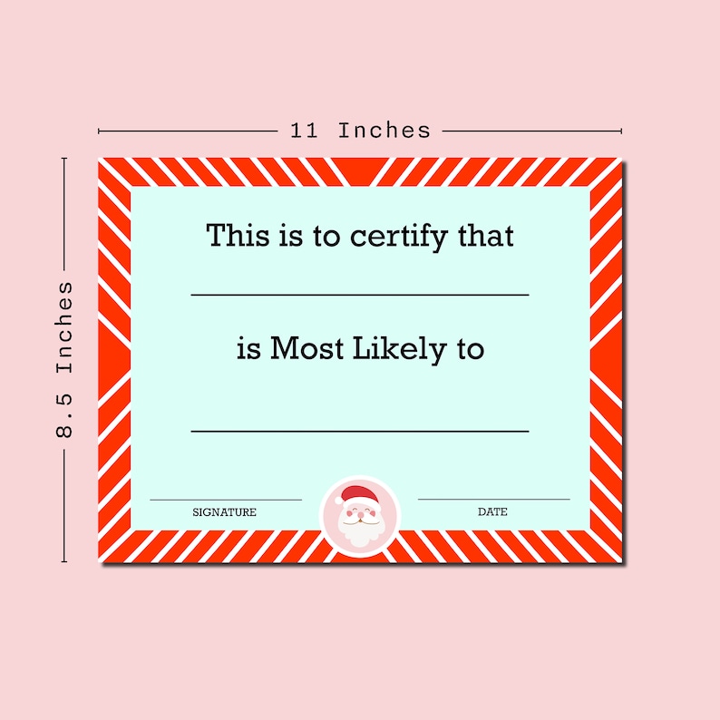 Printable Christmas Award Certificates Bundle 20 Pre-made - Etsy