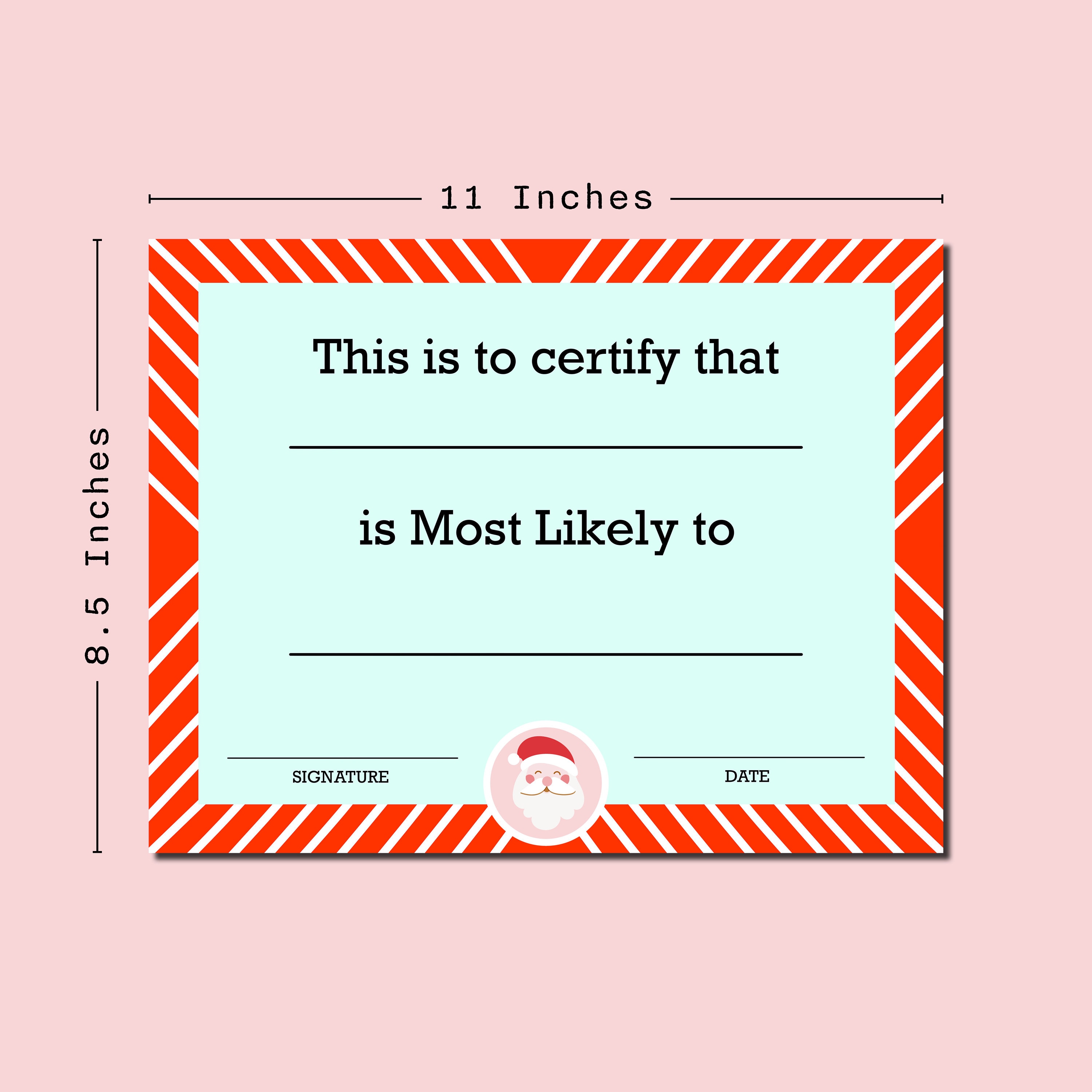 Printable Christmas Award Certificates Bundle 20 Pre-made - Etsy