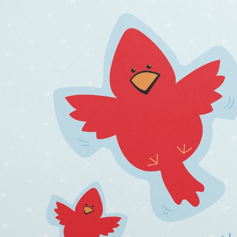 Snow Angel Cardinals Printable Holiday Card / Instant Download ...