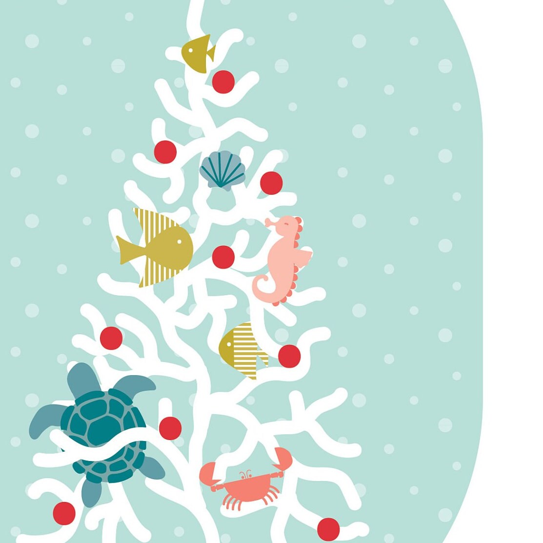 Christmas Coral Printable Holiday Card / Instant Download Christmas ...