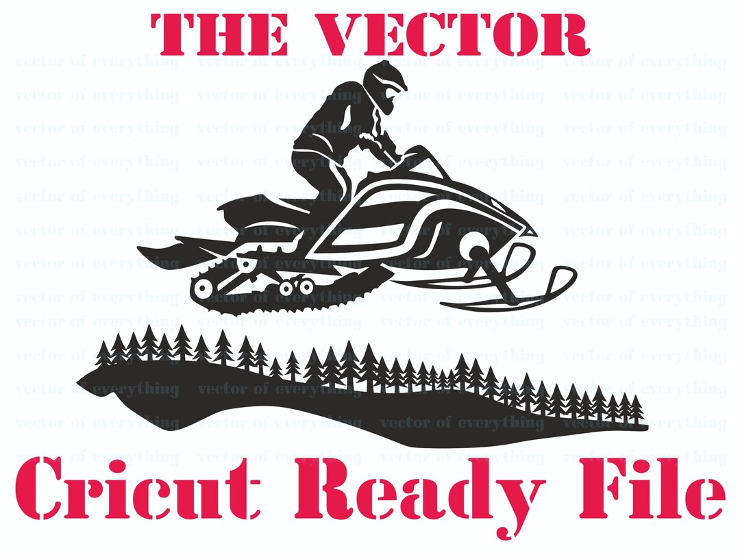 Snowmobile and Rider Flying Through the Forest SVG, Vector Cut File ...