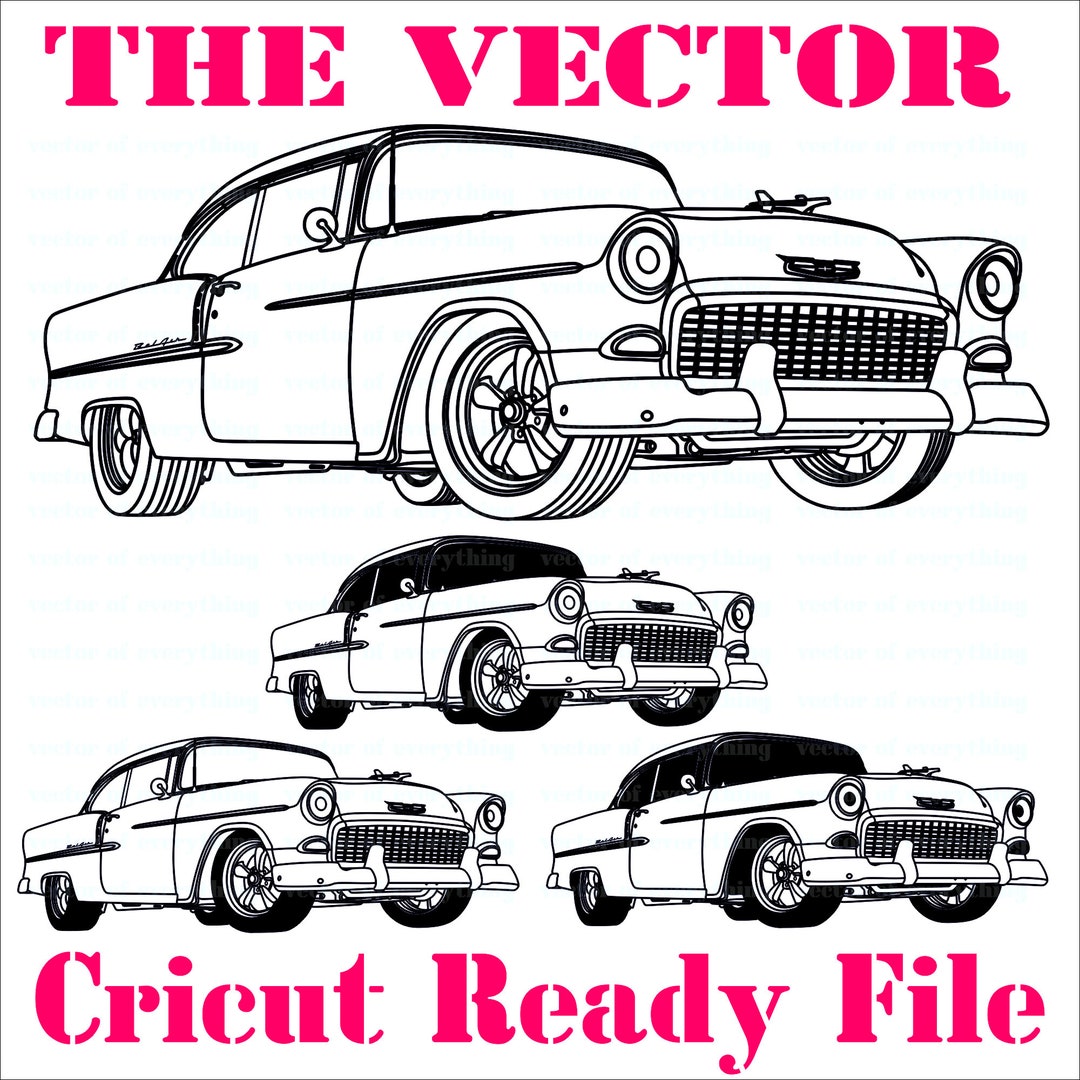 1956 Chevy Belair SVG, Vector Cut File, Cricut, Silhouette, Laser Cnc ...