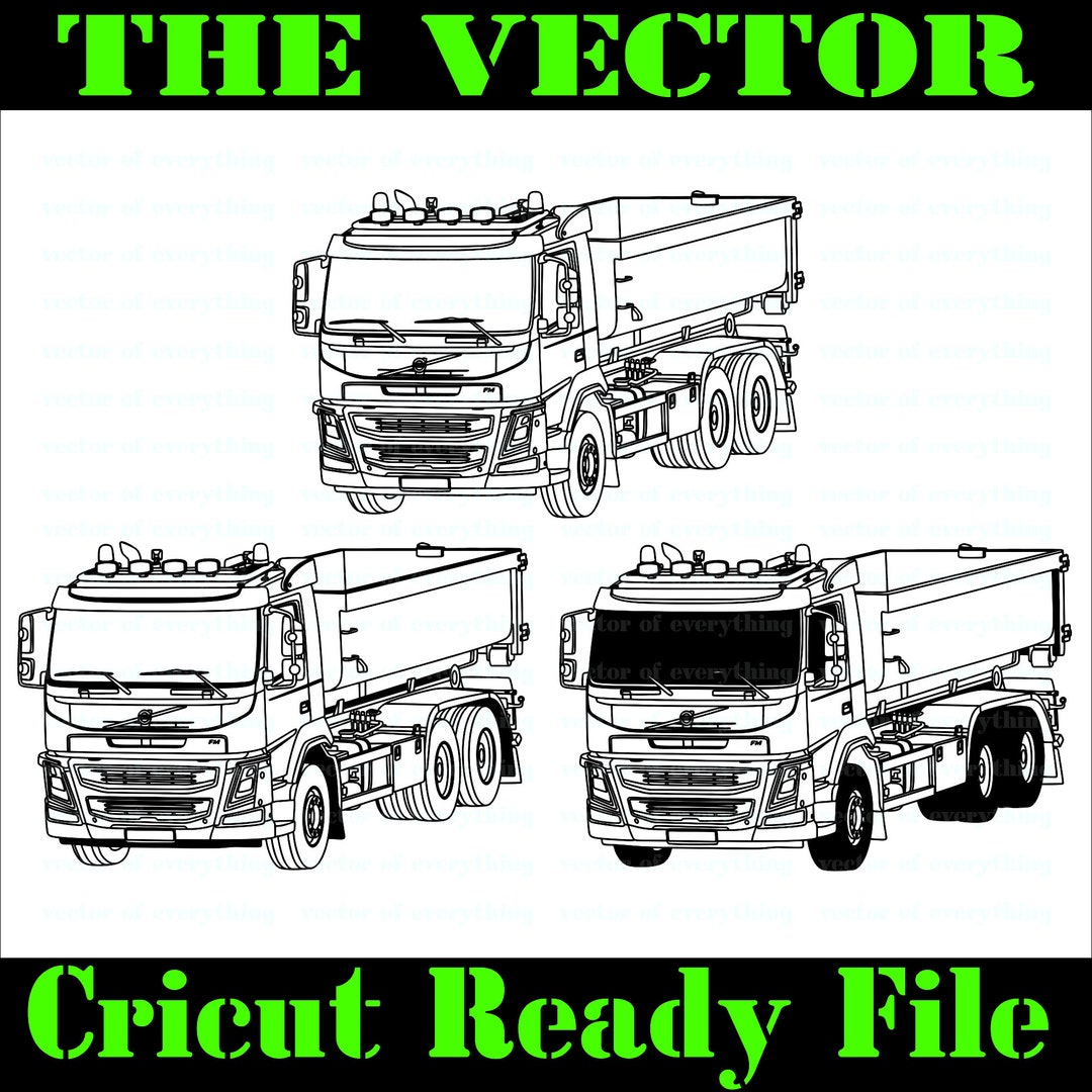 Dump Truck FM SVG, Vector Cut File, Cricut, Silhouette, Vinyl, Laser ...