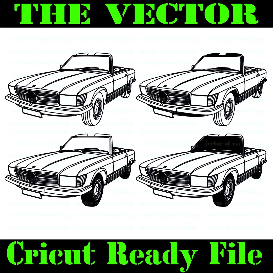 German Vintage Car SL Cabrio SVG Vector Cut File Cricut - Etsy