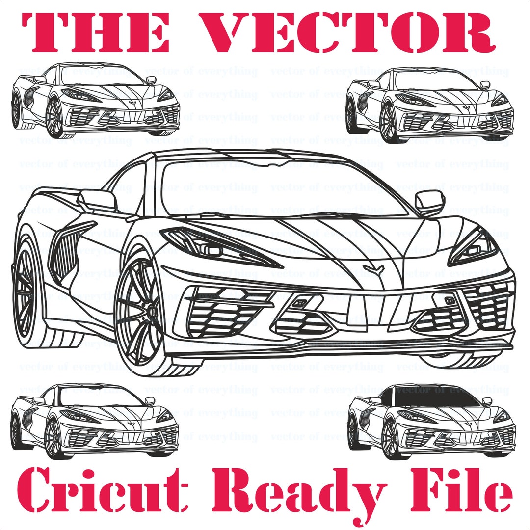Sports Car Corvette SVG, Vector Cut File, Cricut, Silhouette, Laser Cnc ...