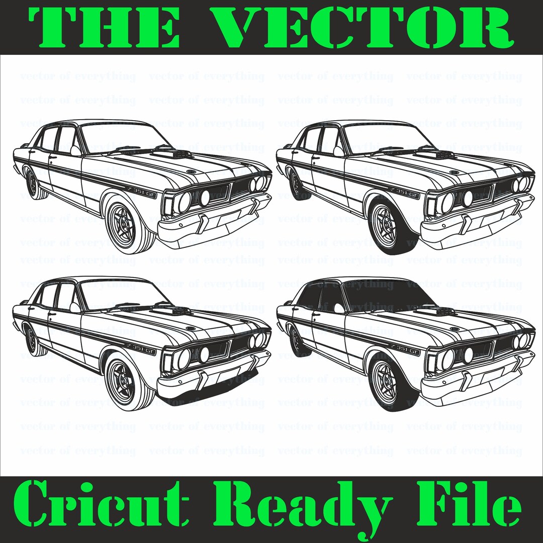 1971 Ford Falcon XY GTHO Vector Cut File, Silhouette, Vinyl, Cricut ...