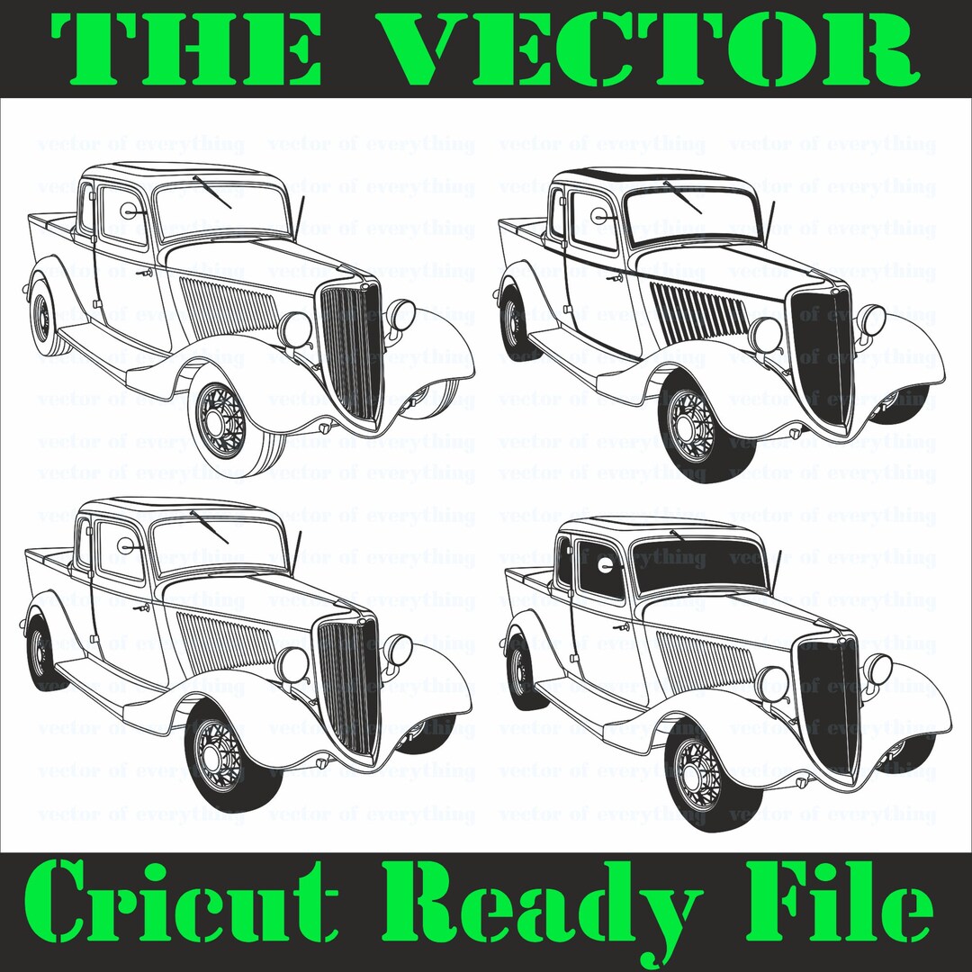 1934 Ford Coupe Utility Vector Cut File, Silhouette, Vinyl, Cricut ...