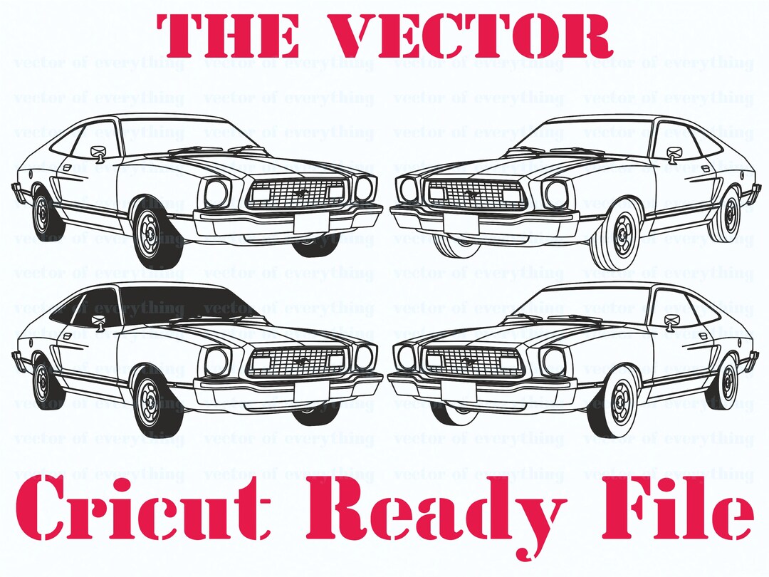 1974 Mustang Mk2 SVG, Vector Cut File, Cricut, Silhouette, Laser CNC ...
