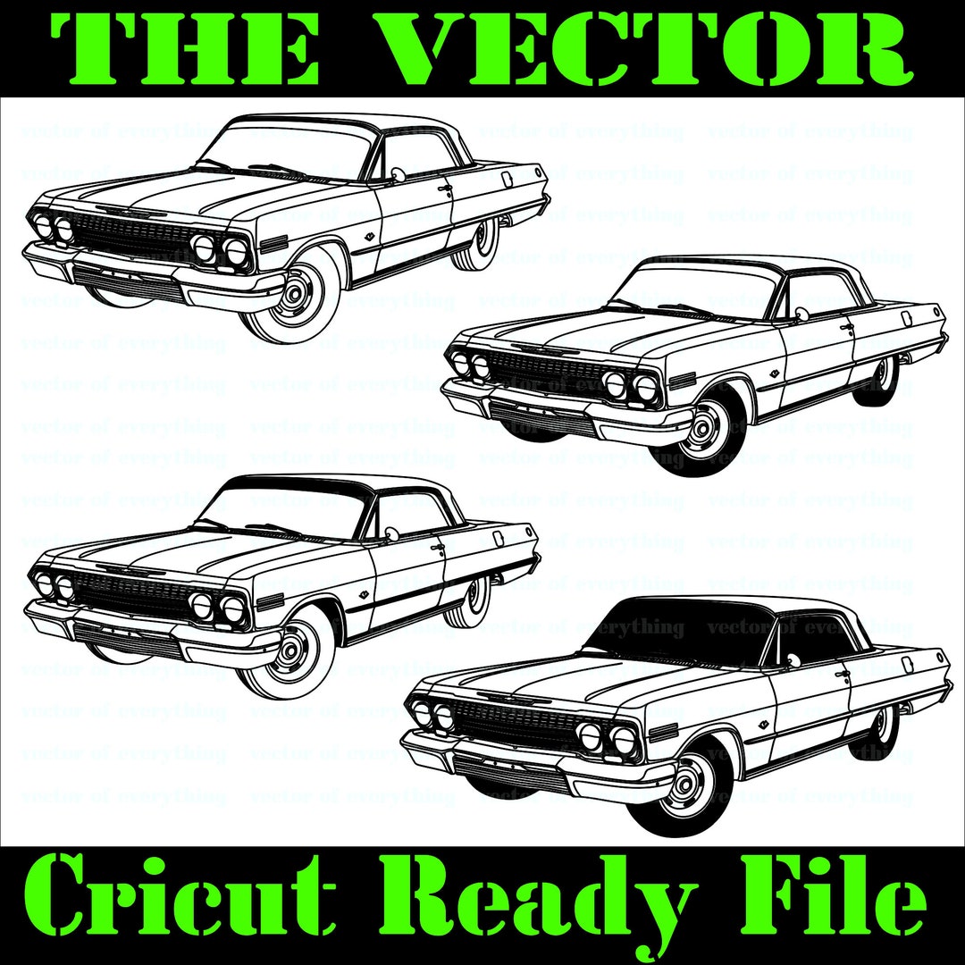 1963 Chevrolet Impala SS SVG, Vector Cut File, Cricut, Silhouette ...