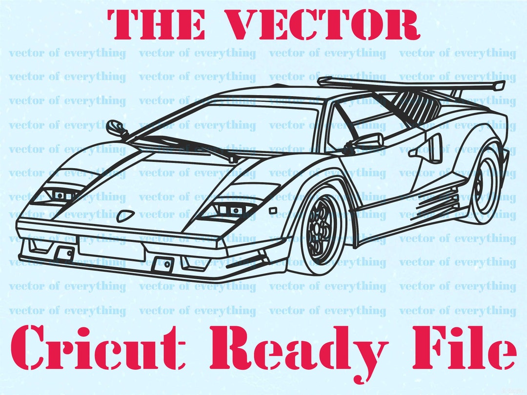 Sports car Countach SVG, vector cut file, cricut, silhouette, laser cnc ...