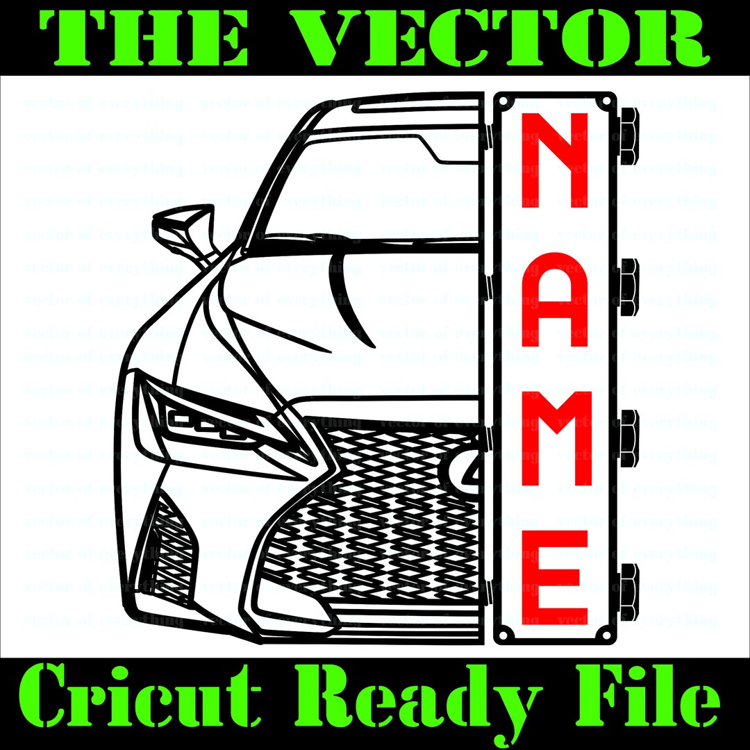 LS 500 F Luxury Sport Car Front View Name SVG, Vector Cut File, Cricut ...