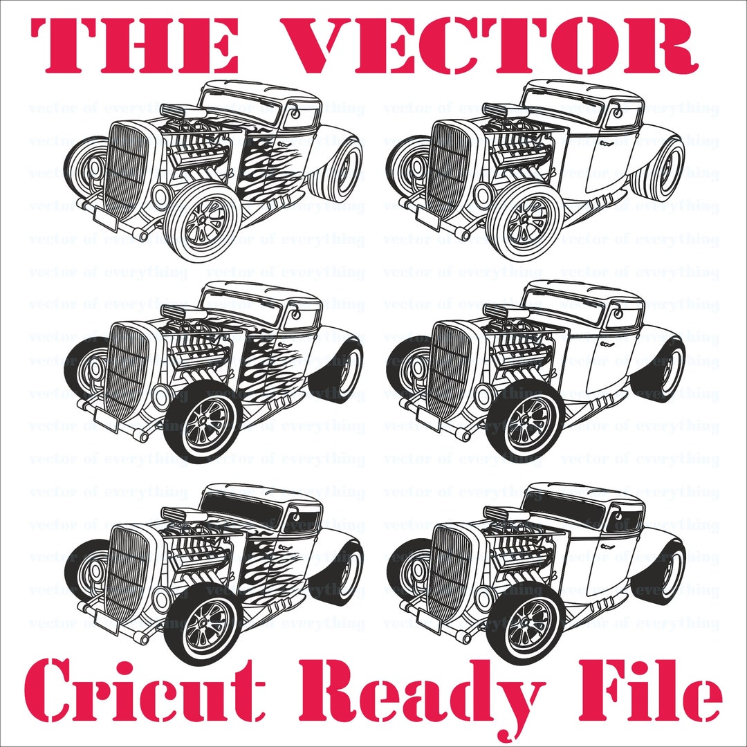 Hot Rod Car SVG Vector Cut File Cricut Silhouette Laser - Etsy