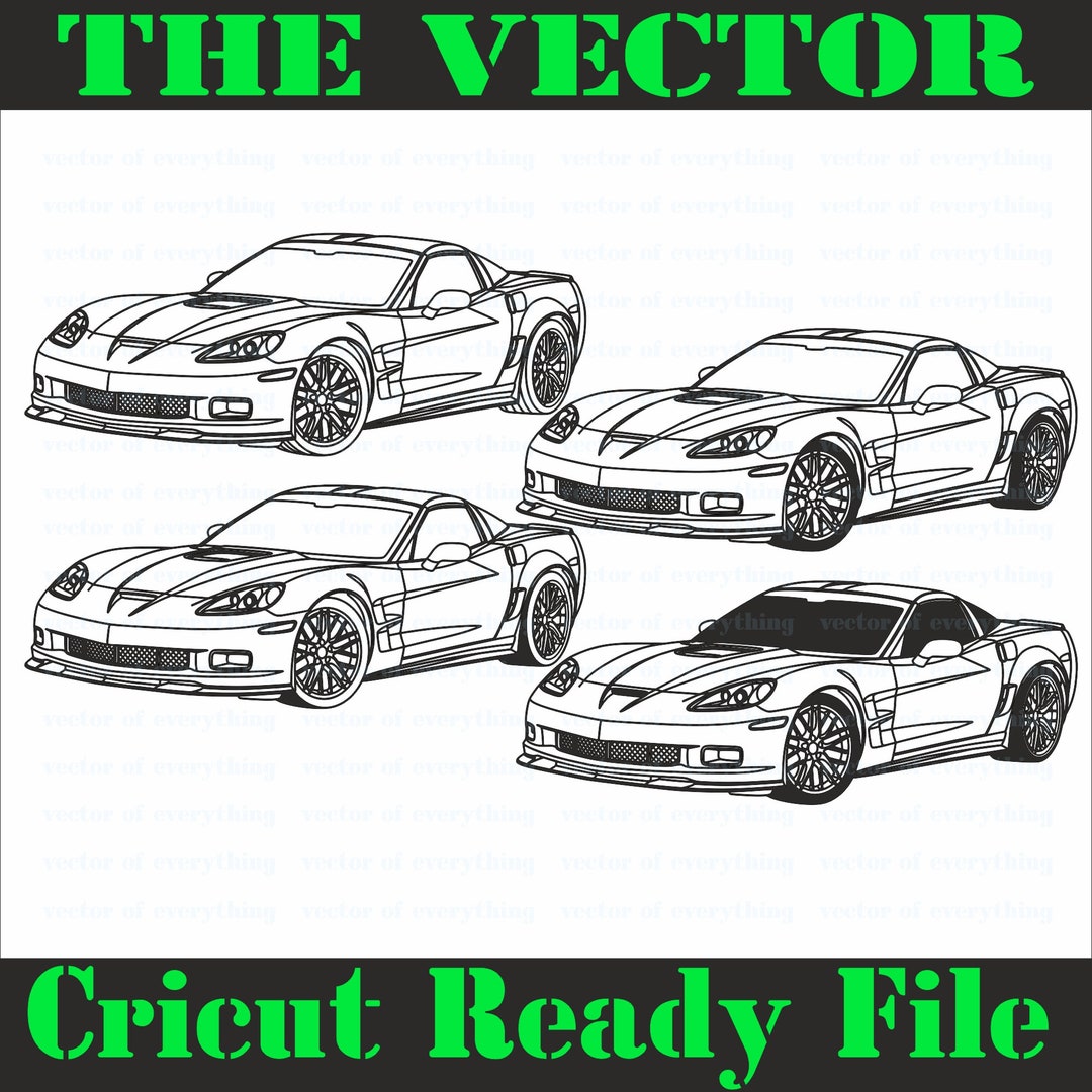 Corvette C6 Z06 SVG, Vector Cut file, Cricut, Silhouette, laser CNC ...
