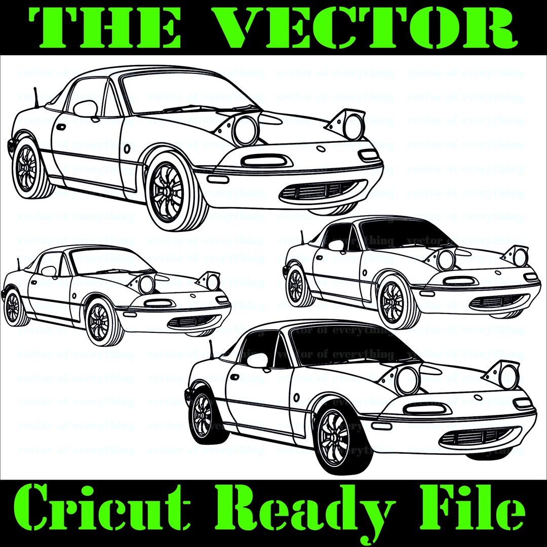 Mazda Mx-5 Miata SVG, Vector Cut File, Cricut, Silhouette, Vinyl, Laser ...