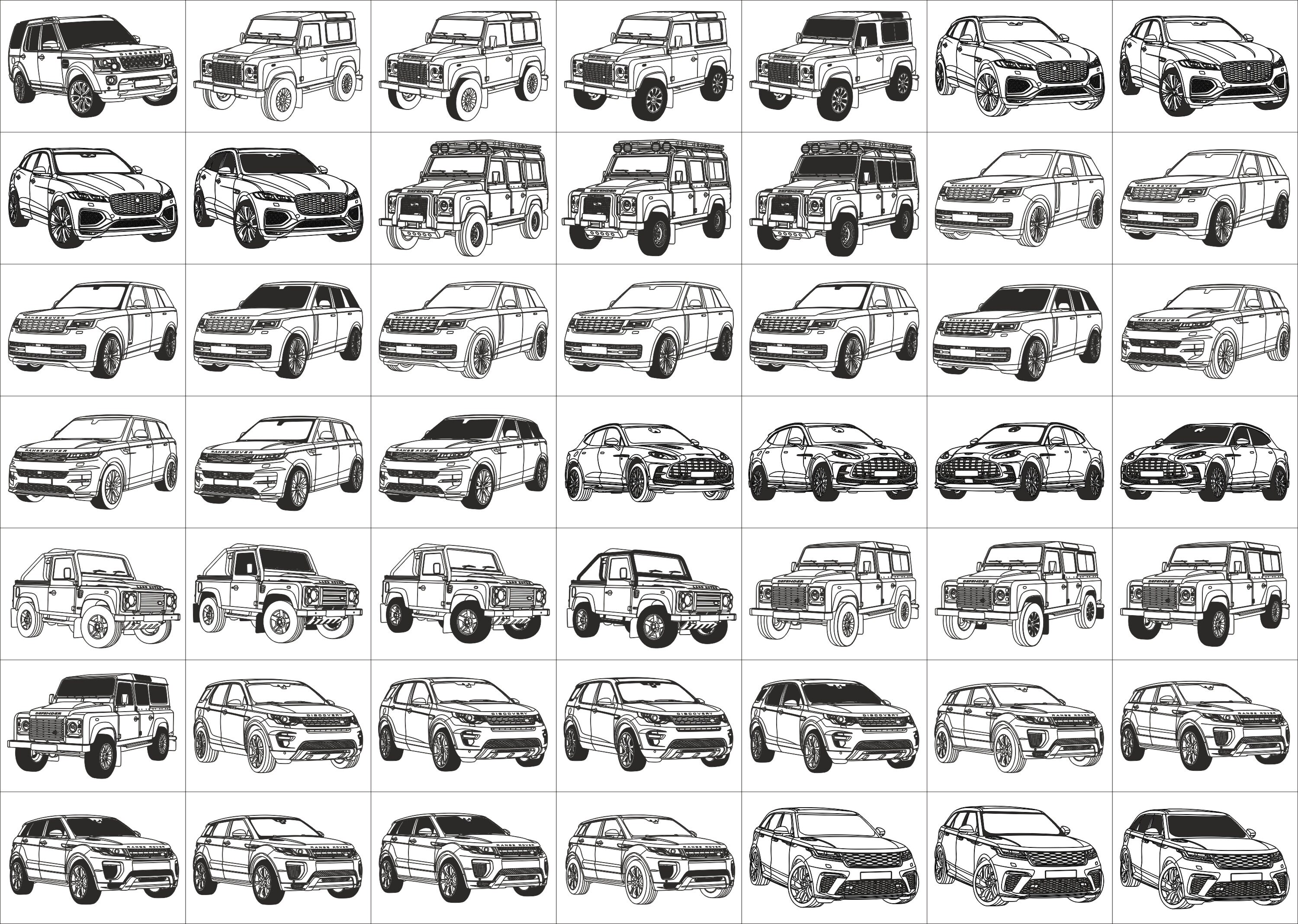 Vector Pack of British Cars SVG Vehicle Bundle SVG Cut - Etsy