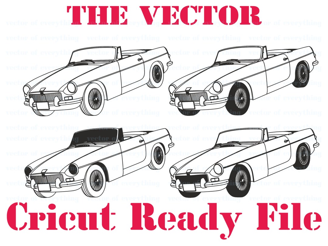 1962 Mgb convertible SVG, Vector Cut file, Cricut, Silhouette, laser ...