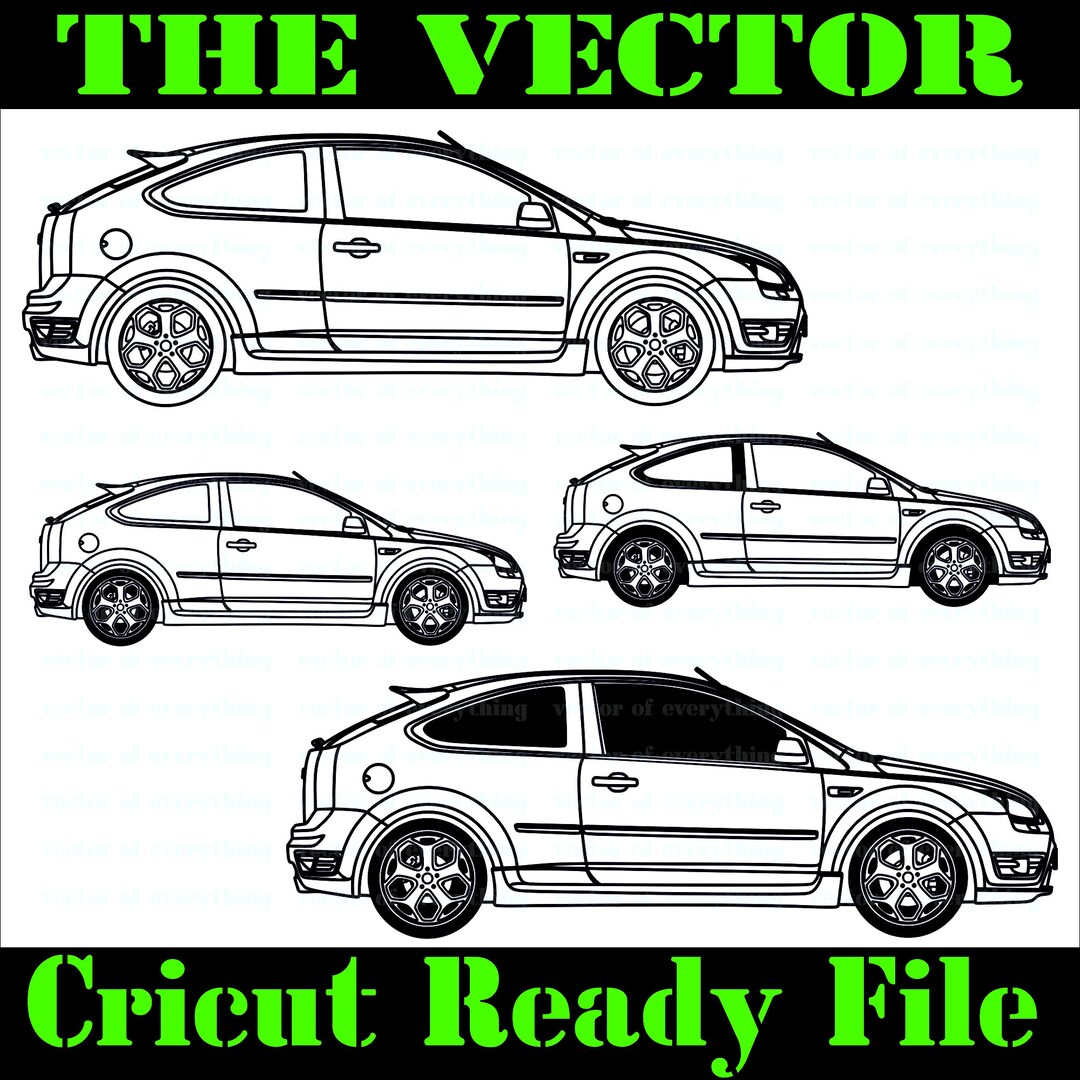 Ford Focus ST SVG, Vector Cut File, Cricut, Silhouette, Vinyl, Laser ...