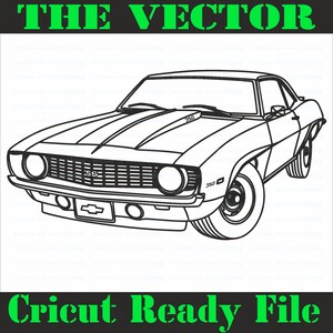 1969 Camaro SS 350 SVG, Vector Cut File, Cricut, Silhouette, Laser CNC ...